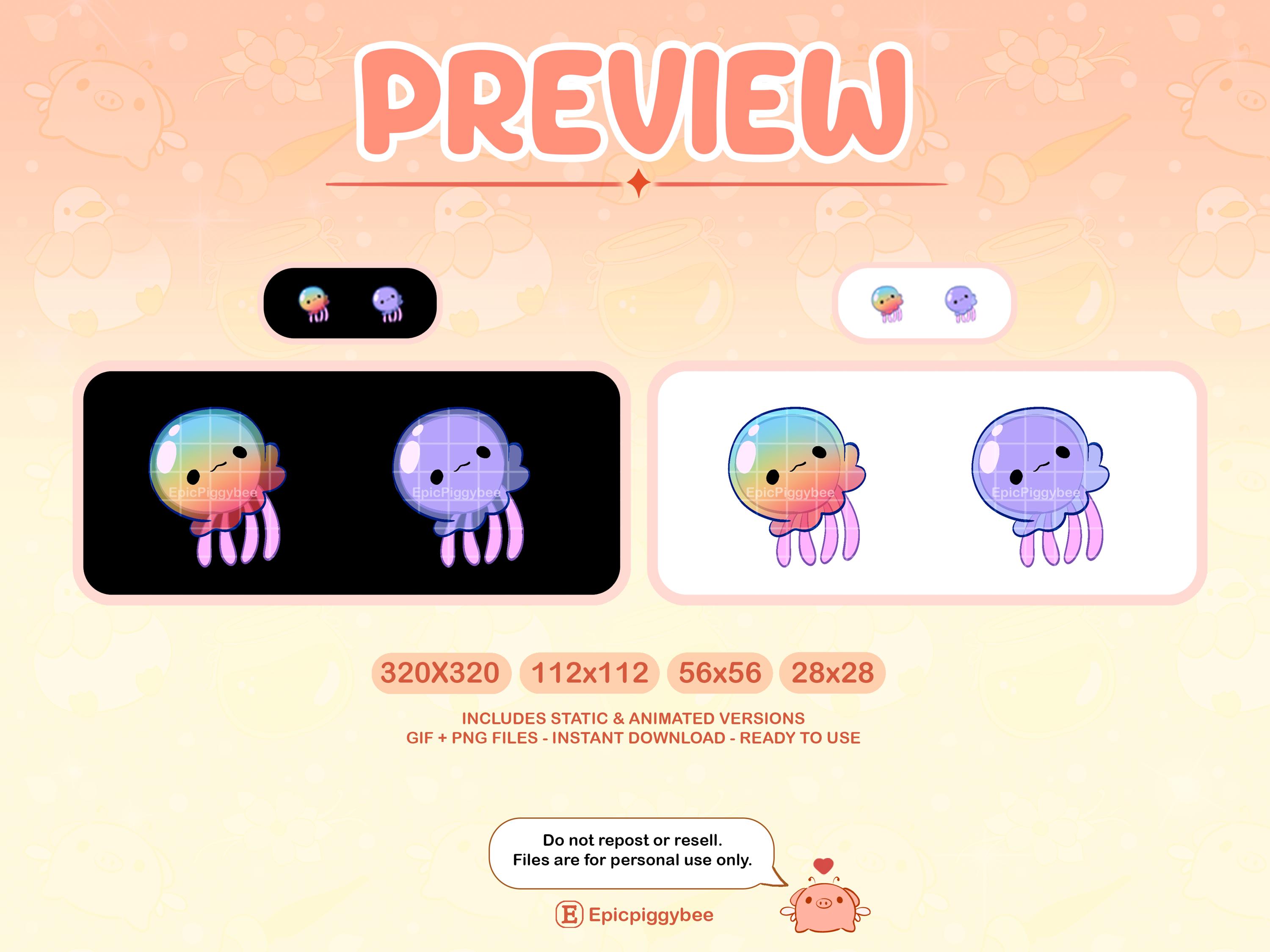 Jellyfish Dance Animated Emote for Twitch Discord Youtube | Funny Cute ...