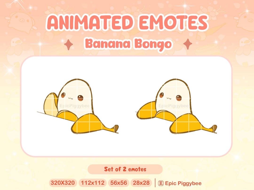 Banana Bongo Animated Emote for Twitch Discord Youtube | Banana Emote ...