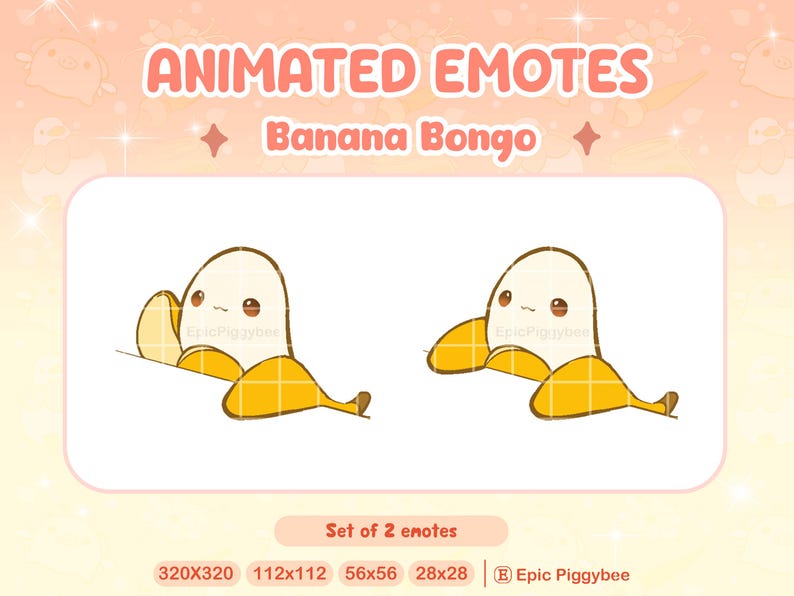 Banana Bongo Animated Emote for Twitch Discord Youtube | Banana Emote ...