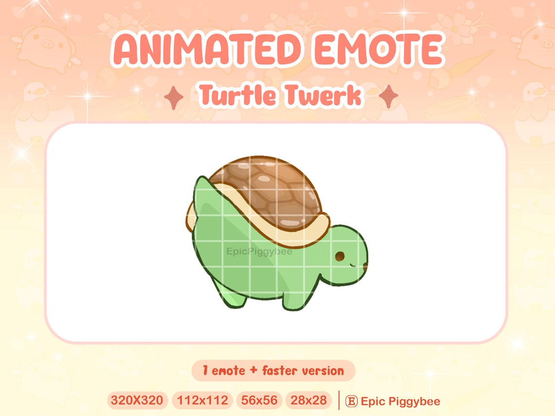 Turtle Twerk Animated Emote for Twitch Discord Youtube | Cute Booty ...