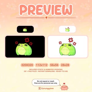 Angry Frog Animated Emote for Twitch Discord Youtube | Cute Jump Kawaii ...