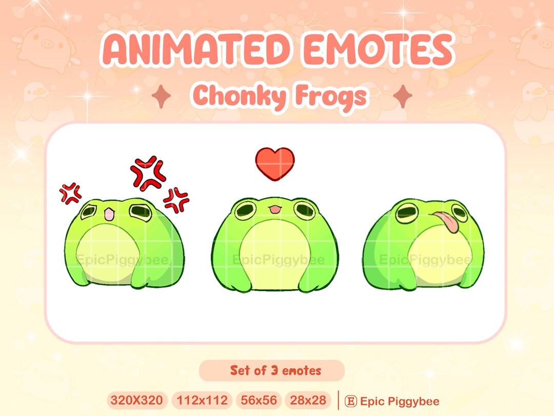 Chonky Frogs Animated Emotes for Twitch Discord Youtube | Cute Silly ...