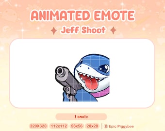 Jeff the Shark Shoot Animated Emote for Twitch Discord | Jeff Emote ...