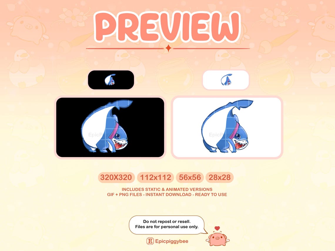 Jeff the Shark Twerk Animated Emote for Twitch Discord | Jeff Emote ...