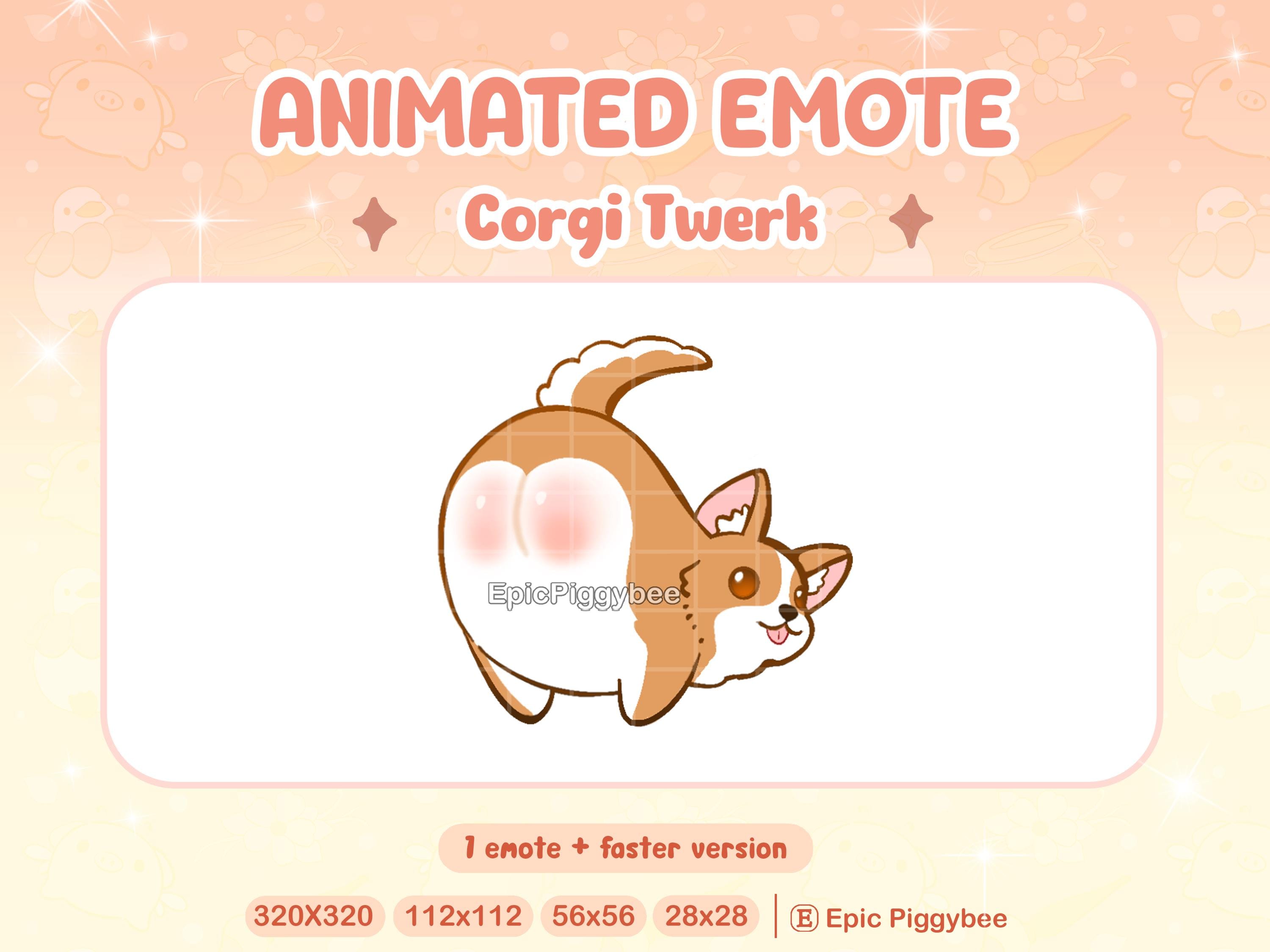Corgi Dog Twerk Animated Emote for Twitch Discord | Cute Brown Puppy ...