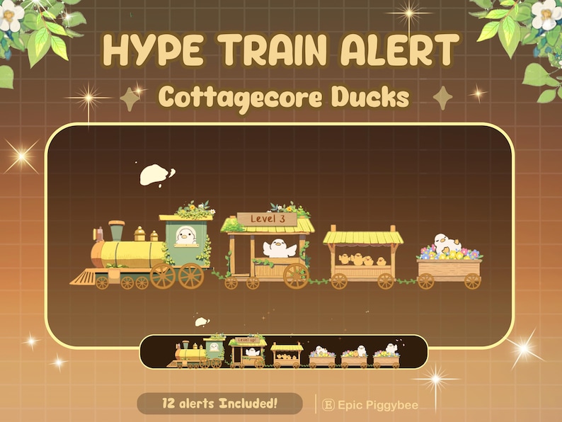 Duck Cottagecore Hype Train Alert for Twitch Streaming | Kawaii Ducky ...