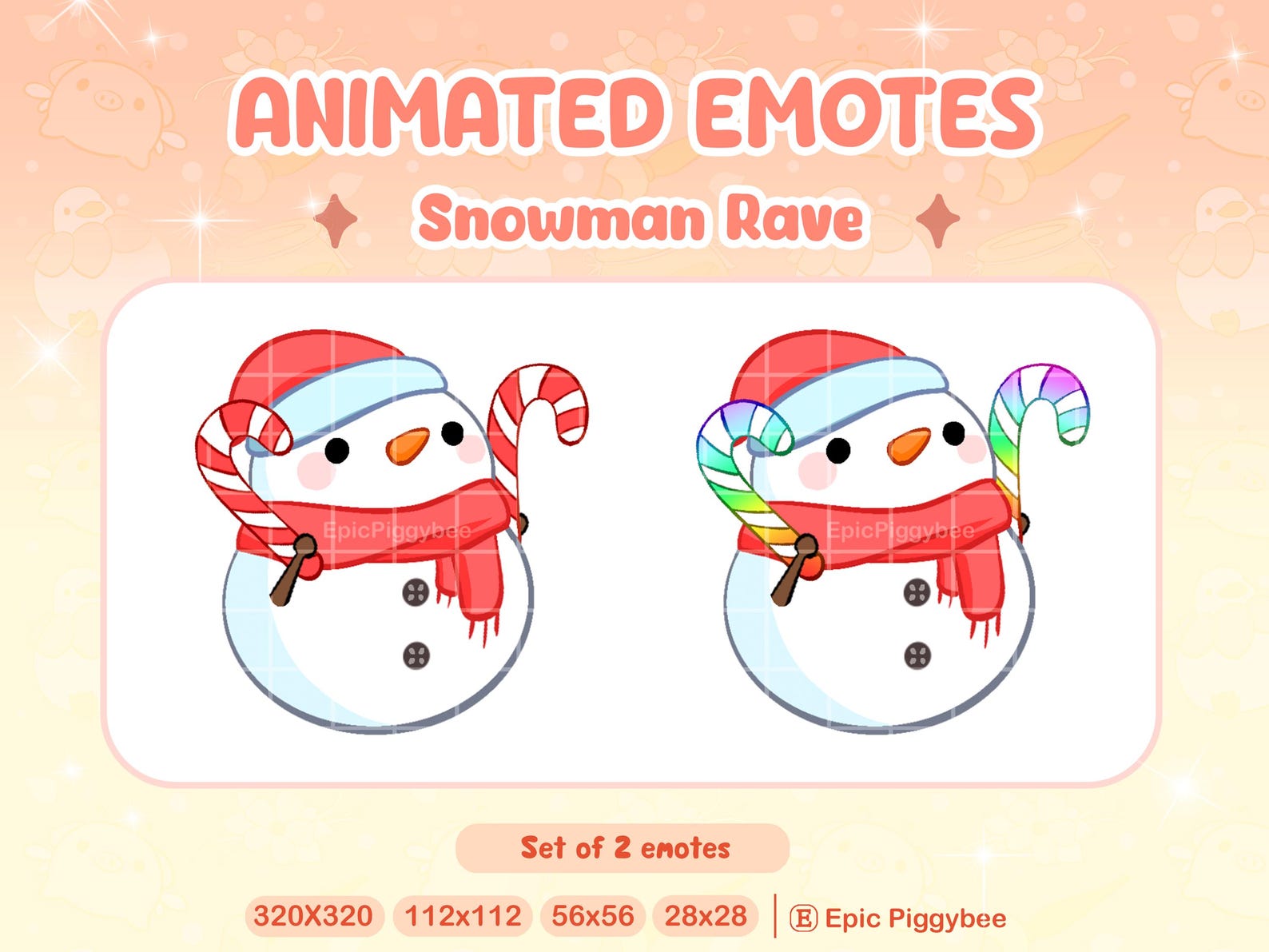 Snowman Rave Animated Emotes for Twitch Discord Youtube | Holiday ...