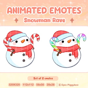 Snowman Rave Animated Emotes for Twitch Discord Youtube | Holiday ...