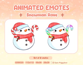 Snowman Rave Animated Emotes for Twitch Discord Youtube | Holiday ...