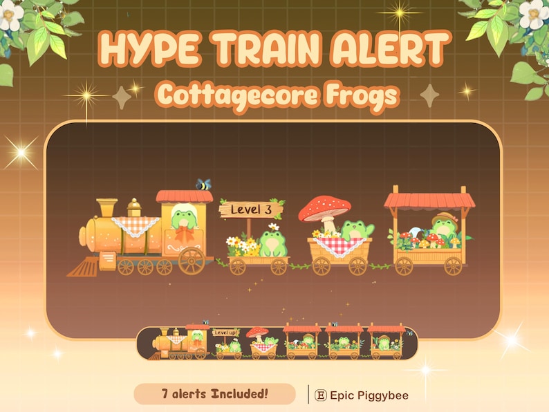 Frog Cottagecore Hype Train Alert for Twitch Streaming | Kawaii Froggy ...