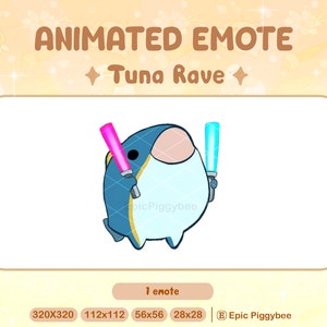 Tuna Rave Animated Emote for Twitch Discord Youtube Cute Fish Party ...