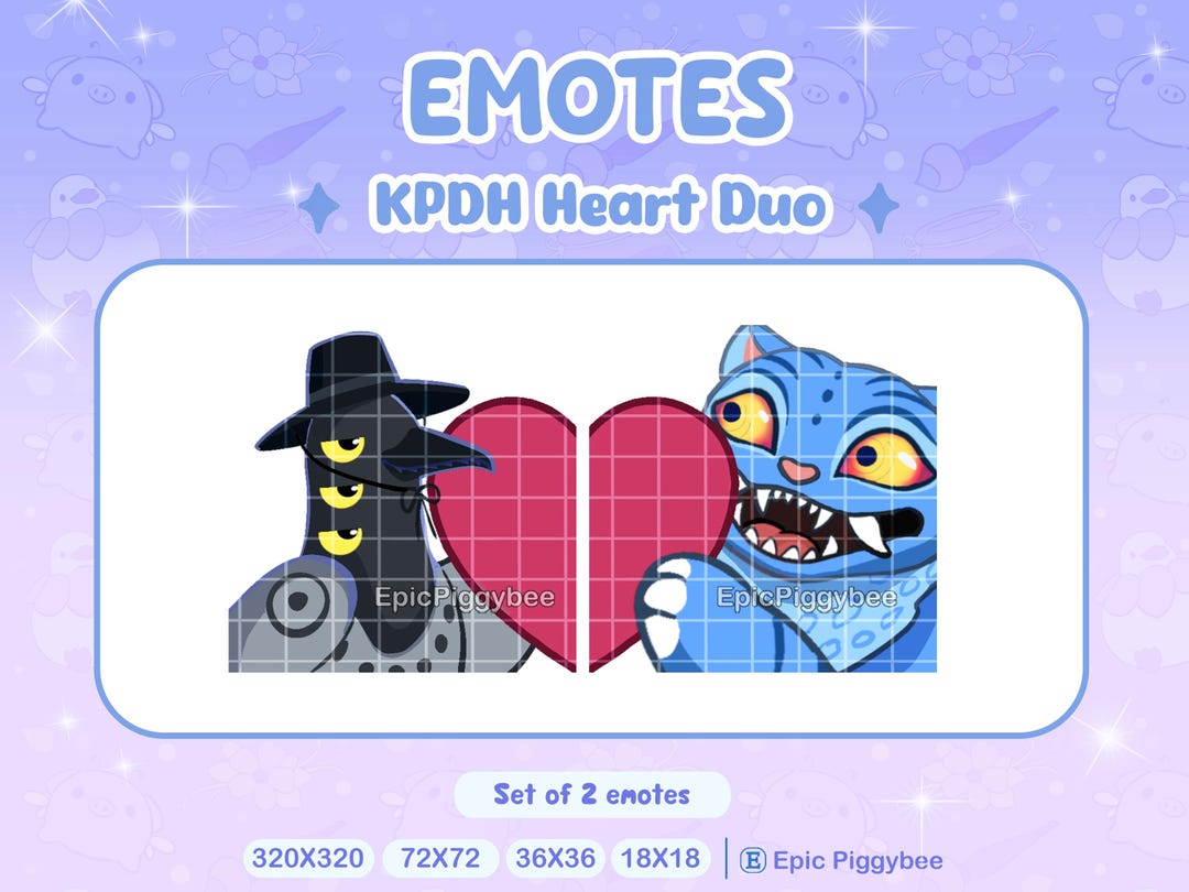 KPDH Tiger & Magpie Heart Duo Emotes for Twitch Discord | Cute Kpop ...