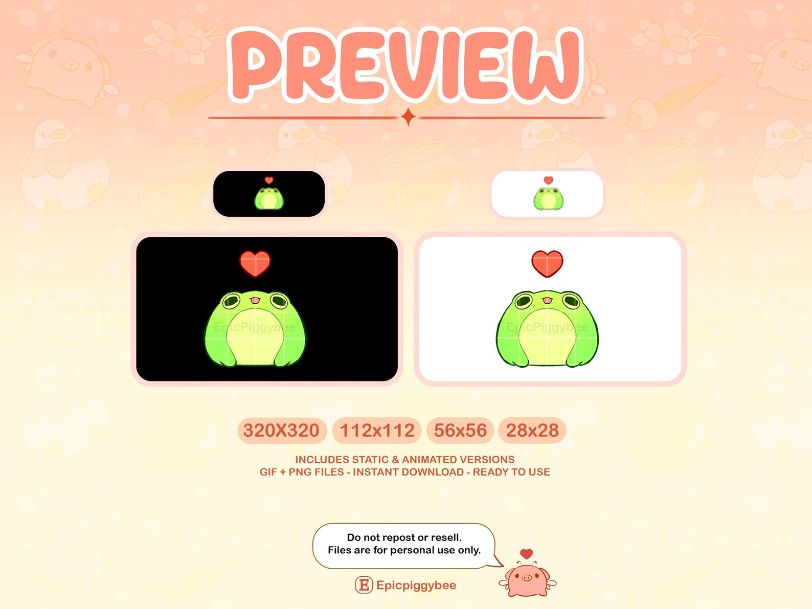 Frog Heart Bounce Animated Emote for Twitch Discord Youtube | Cute Jump ...