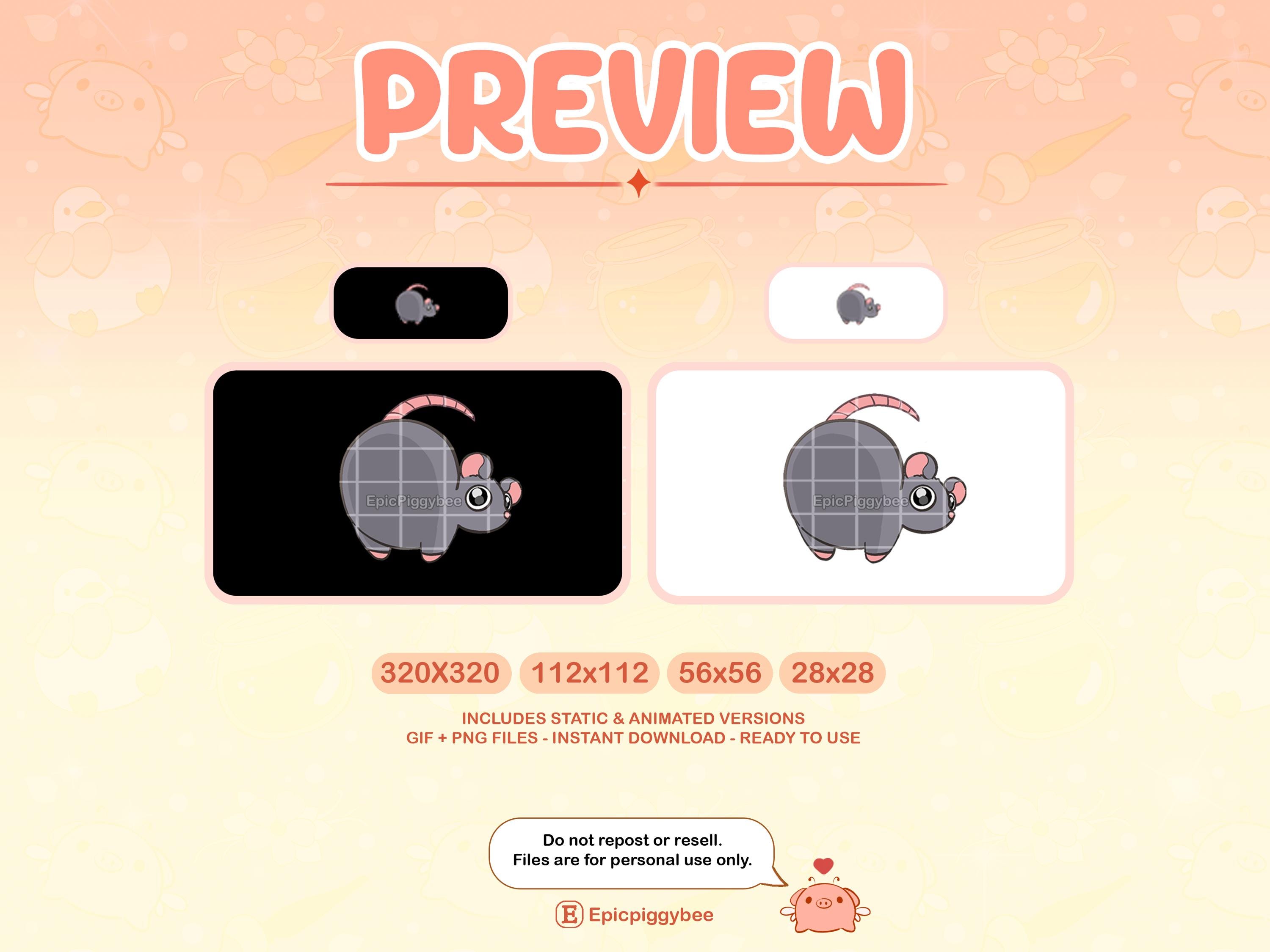 Rat Twerk Animated Emote for Twitch Discord | Cute Kawaii Mouse Booty ...