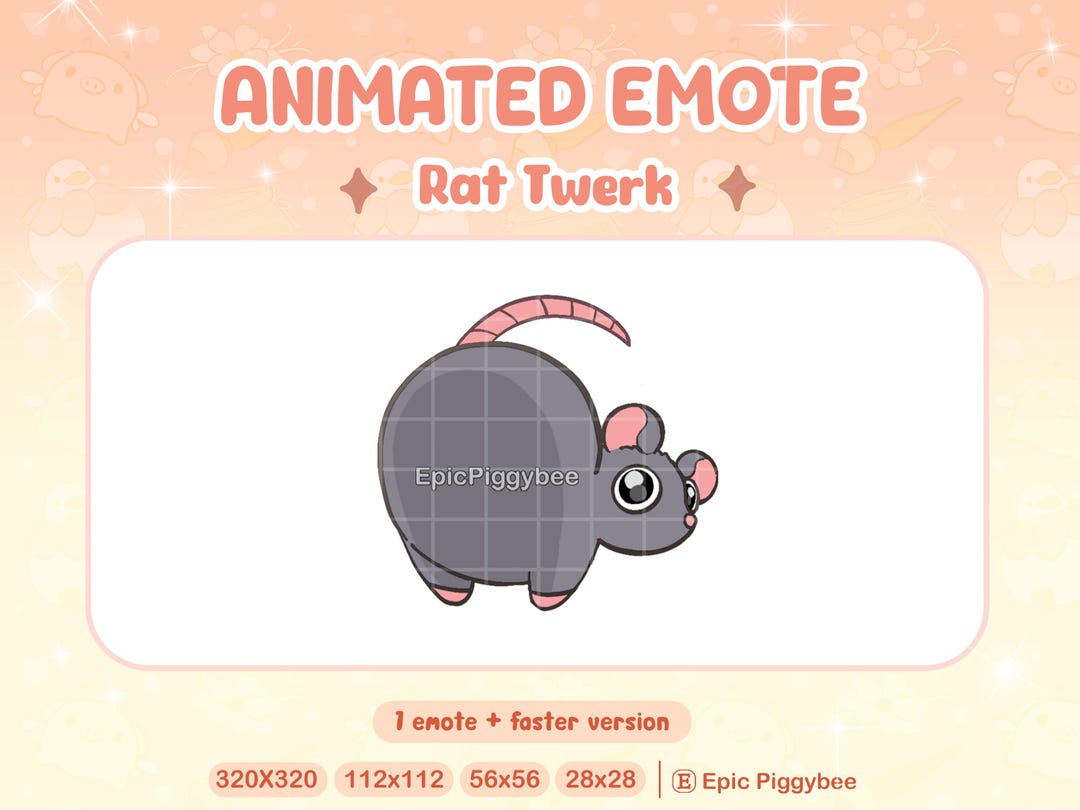 Rat Twerk Animated Emote for Twitch Discord | Cute Kawaii Mouse Booty ...