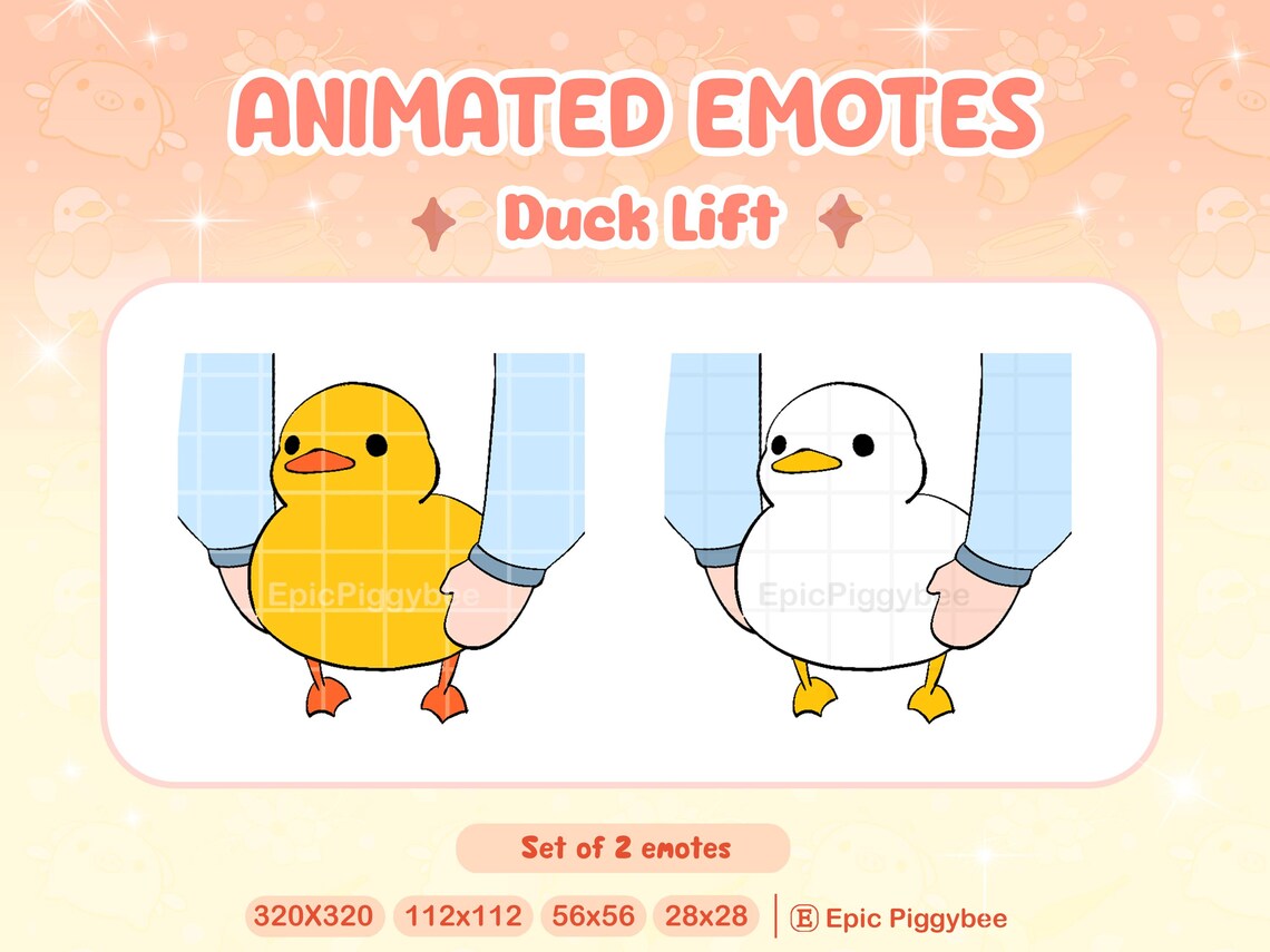 Lift Duck Animated Emote for Twitch Discord Youtube | Cute Kawaii ...