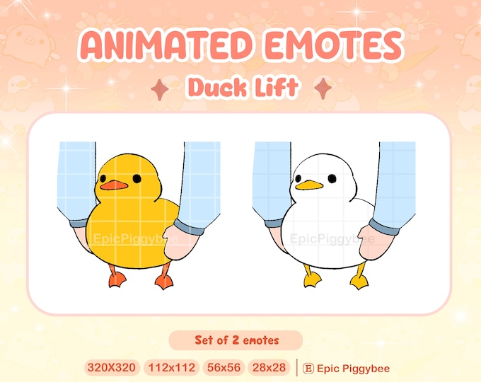 Lift Duck Animated Emote for Twitch Discord Youtube | Cute Kawaii ...