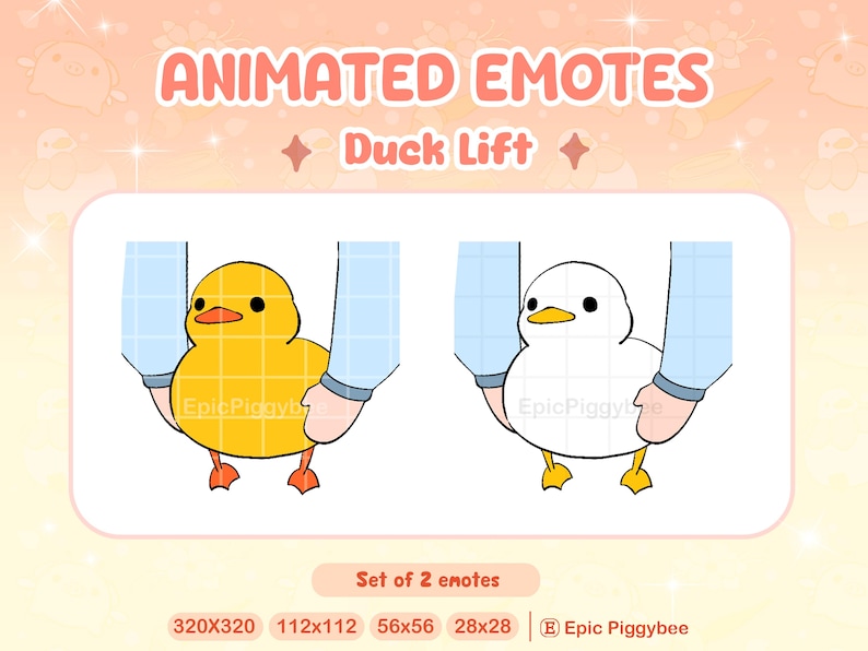 Lift Duck Animated Emote for Twitch Discord Youtube | Cute Kawaii ...