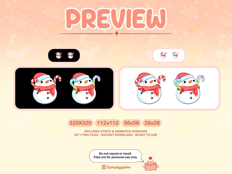 Snowman Rave Animated Emotes for Twitch Discord Youtube | Holiday ...