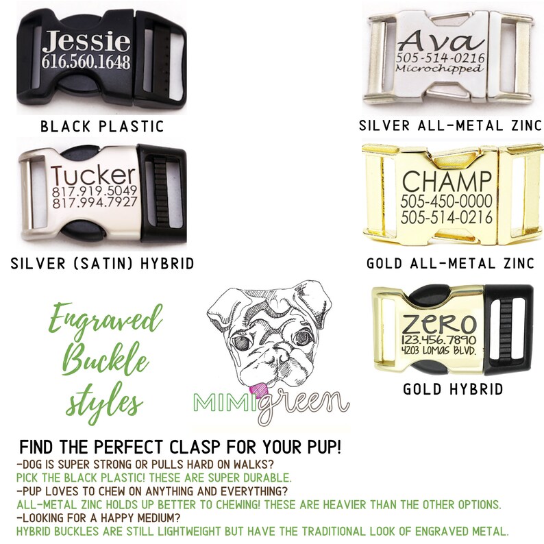 Personalized Purple Linen Dog Collar Engraved Buckle W/ | Etsy