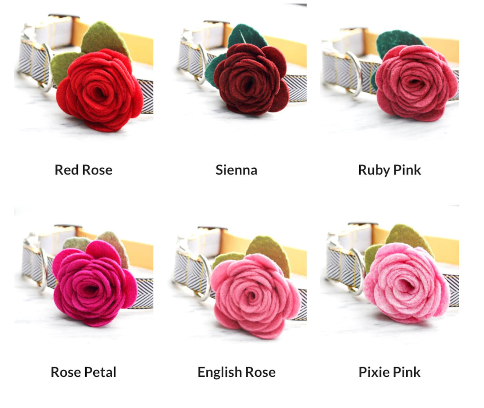 ROSE Dog Collar Flower Wool Felt Dog Collar Flower - Etsy