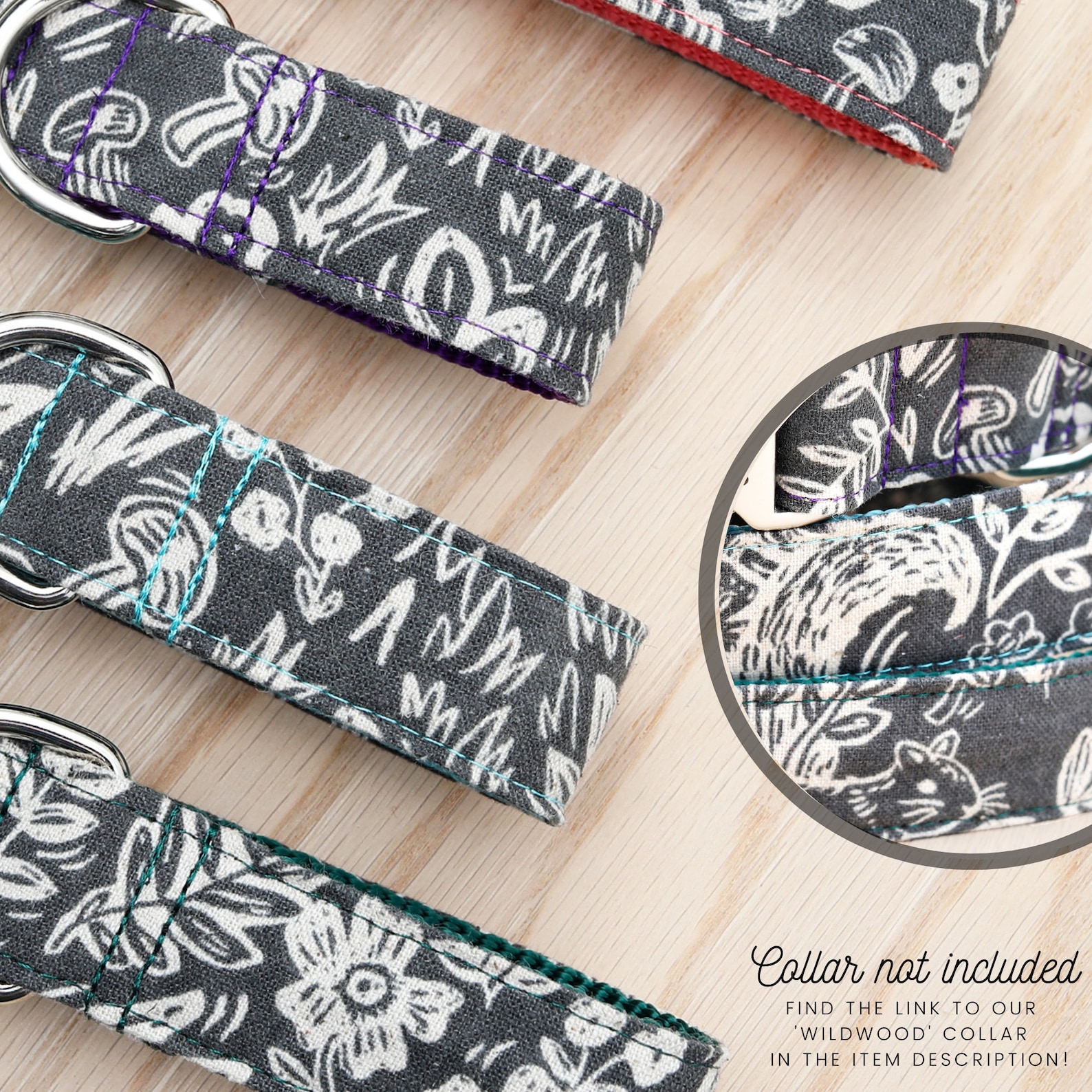 WILDWOOD Black & White Canvas Dog Leash 4' 5' or - Etsy