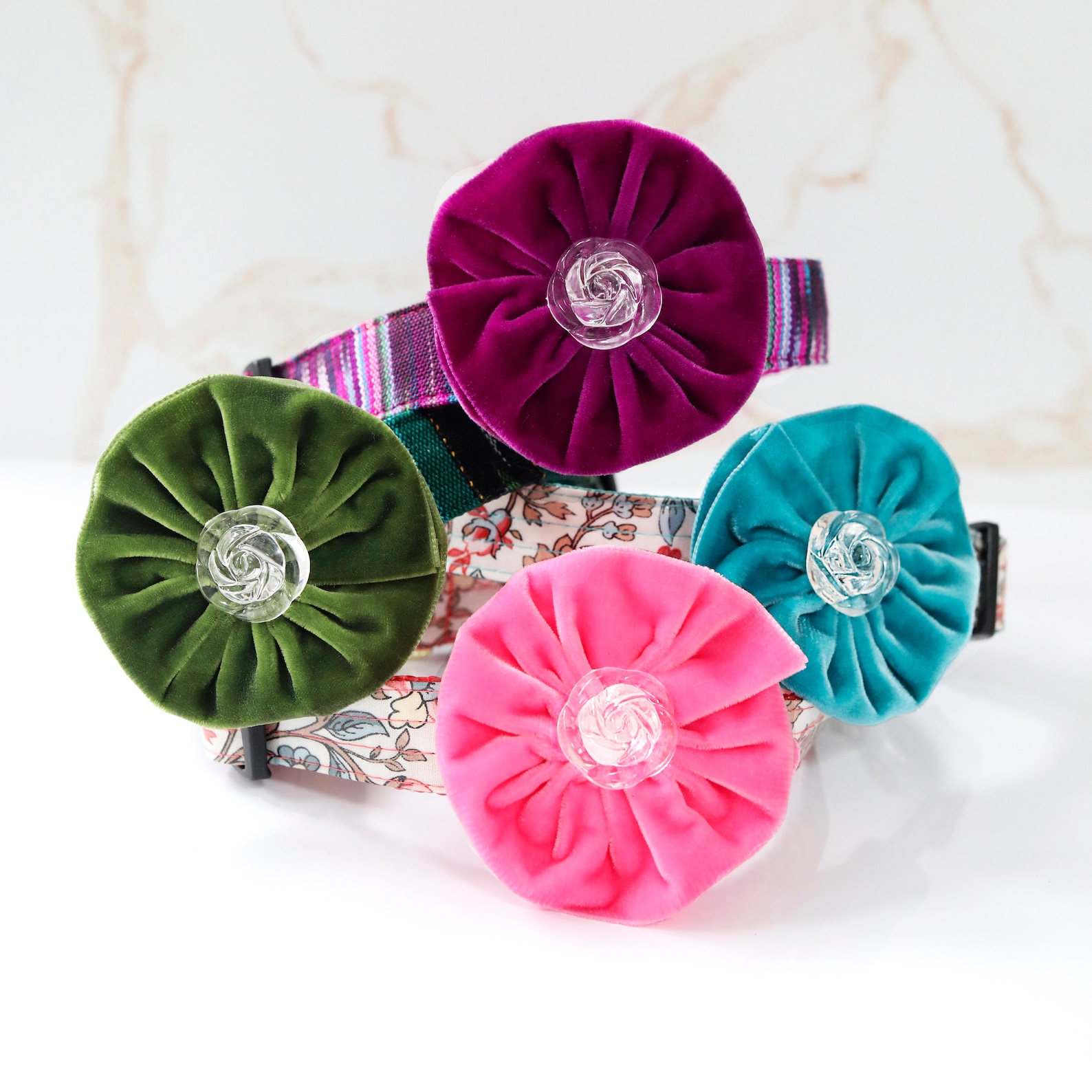 Dog Collar Flower Beautiful Soft VELVET Dog Collar Accessory - Etsy