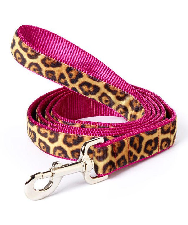 LEOPARD VELVET Dog Leash - 4', 5' or 6' -- 8 Colors to Choose From ...