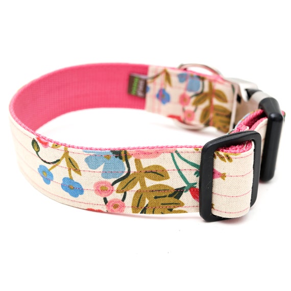 Corsage Canvas Wide Dog Collar 1.5 Inch Collar Rifle Paper | Etsy