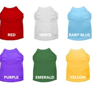 Dog Shirt | 14 Bright Colors to Choose From | Plain Dog Shirts | Blank ...