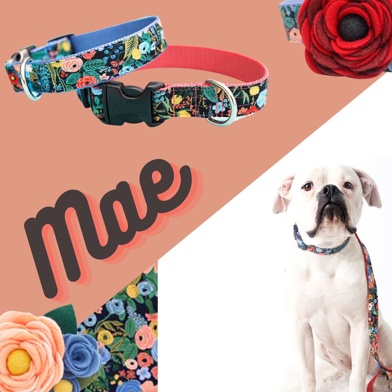 Rifle Paper Co Print Dog Collars 9 Cute Floral Trendy - Etsy