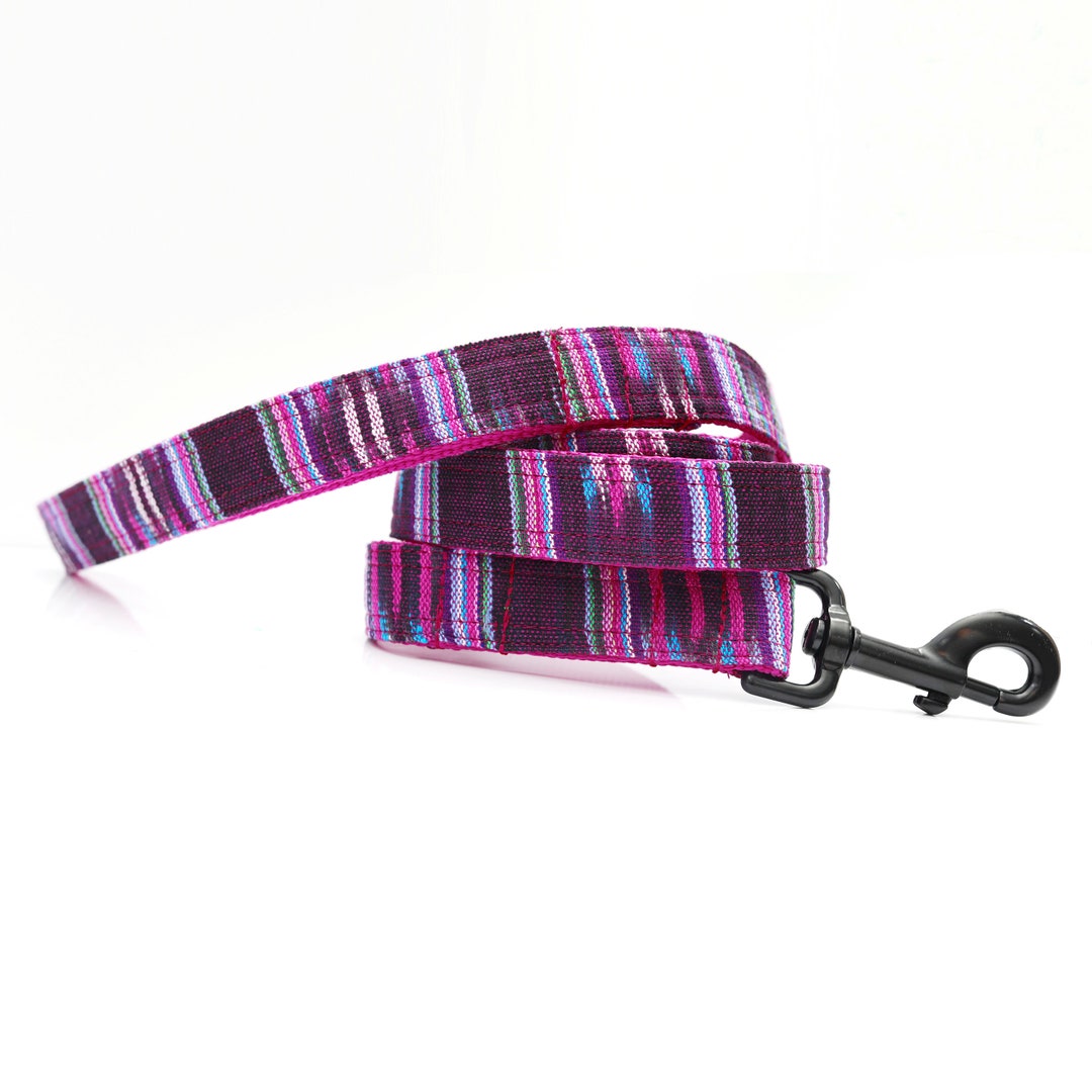 CONCHA Guatemalan Boho Woven Fabric Dog LEASH - 4', 5' or 6' - Colorful ...