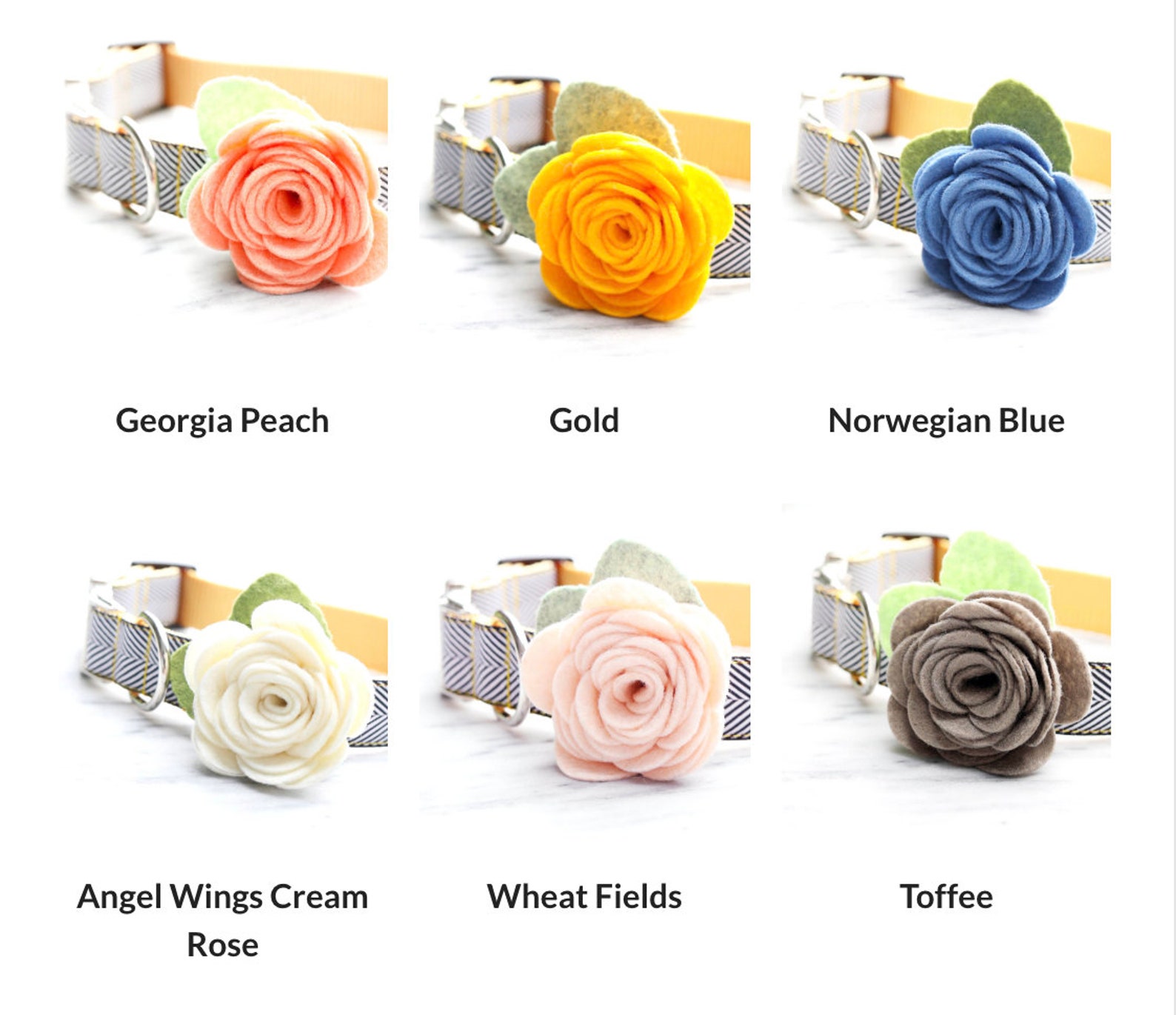ROSE Dog Collar Flower Wool Felt Dog Collar Flower - Etsy