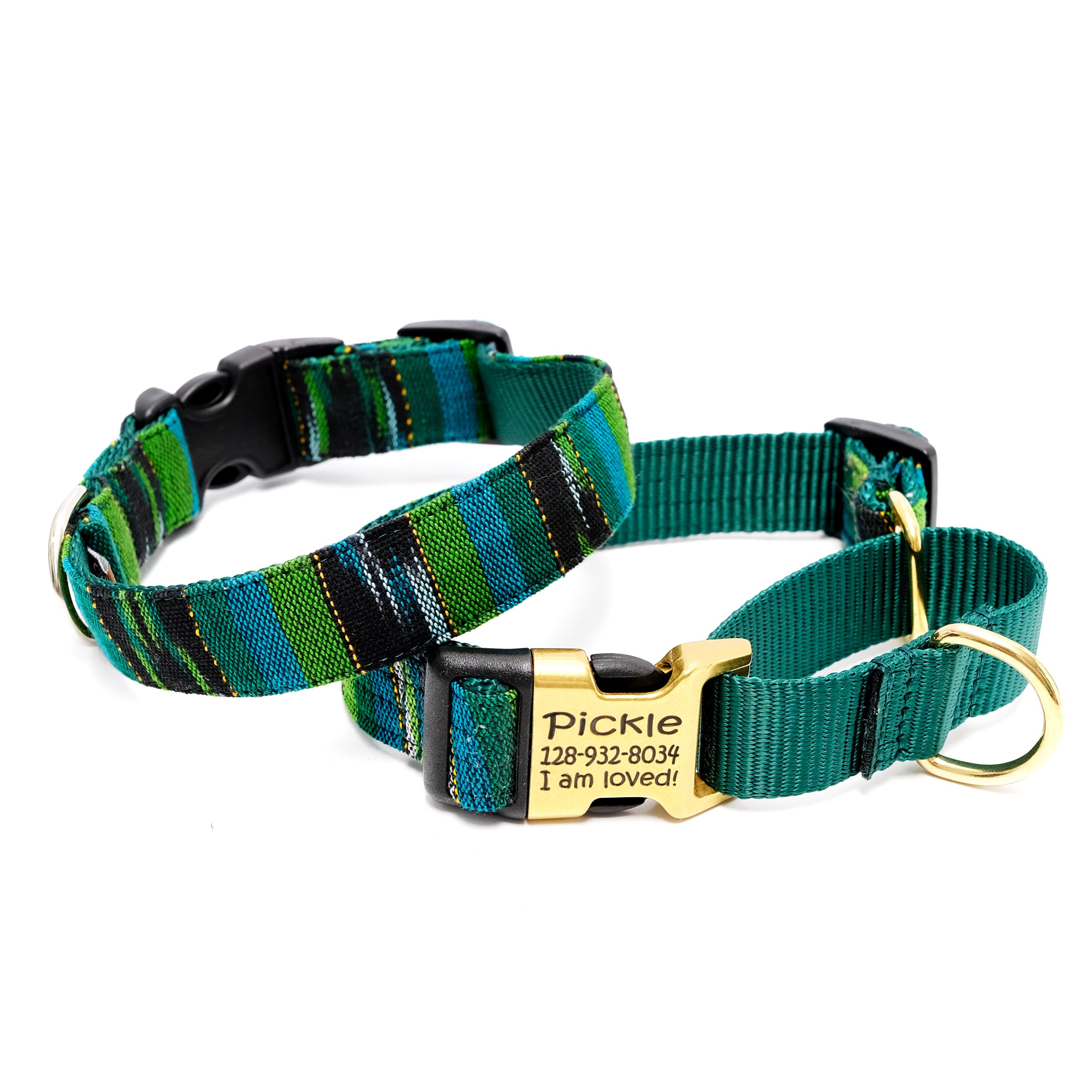 Palmo Martingale Dog Collar: Guatemalan Fabric, Engraved Buckle - Etsy