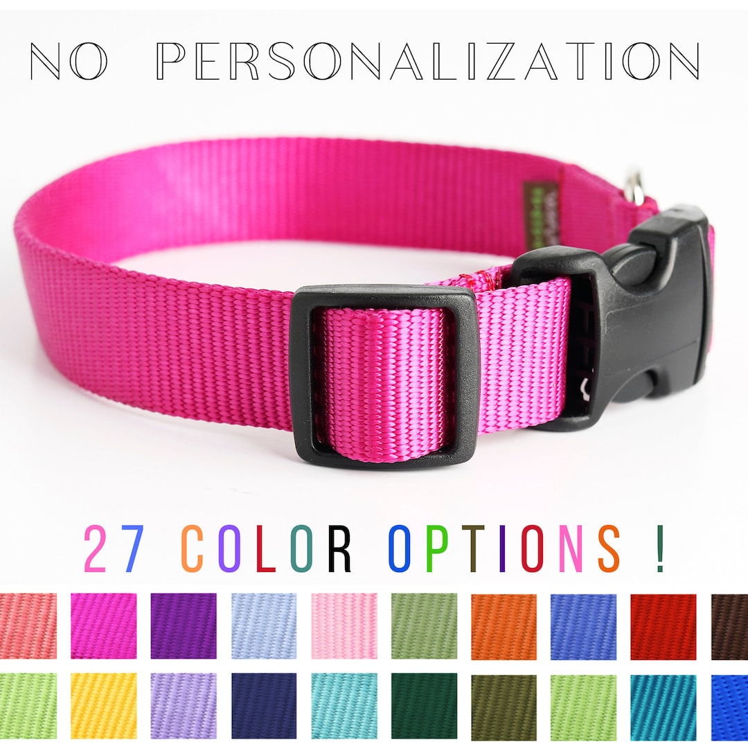 Colorful Nylon Dog Collar - 27 Colors to Choose From - No Engraving or ...
