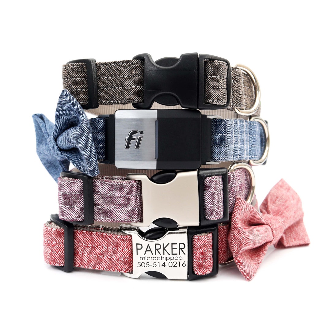Linen Fi Compatible Collar | 8 Colors Dog Collar | Safety GPS Tracker ...