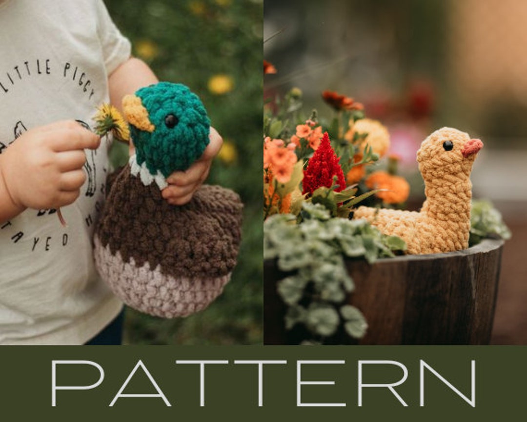 Mallard and Yellow Duck Crochet PATTERN, Quick Beginner Crochet Toy ...