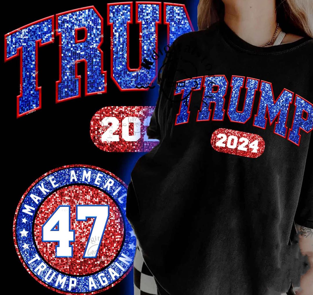 Trump 2024 Faux Sequin - 47th President Shirt - Etsy