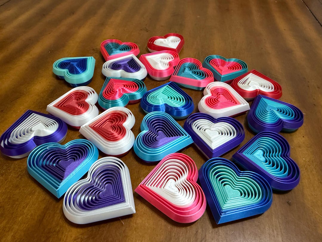 3D Printed Heart Fidget Toy – Two-tone Valentine's Gift - Etsy