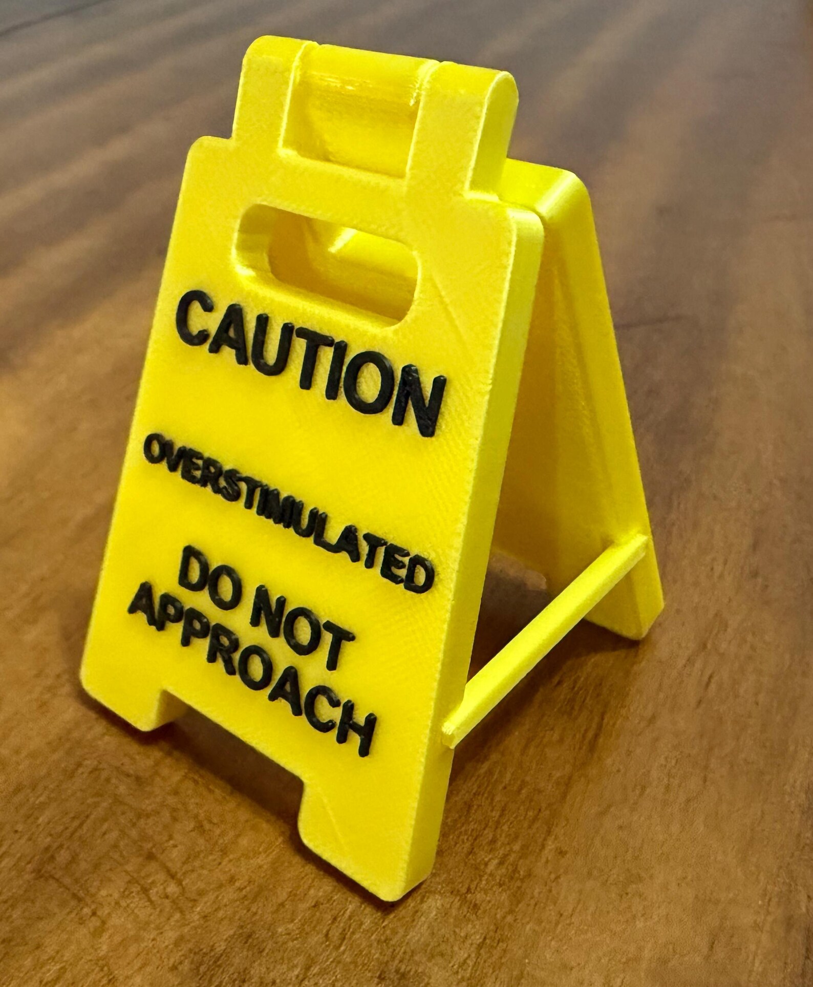 3D Printed Caution Overstimulated Desk Sign – Stress Relief Desk Toy - Etsy