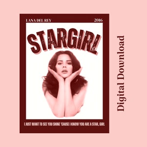 Lana Del Rey Stargirl Poster, Digital Print, Lana Del Rey Wall Art ...