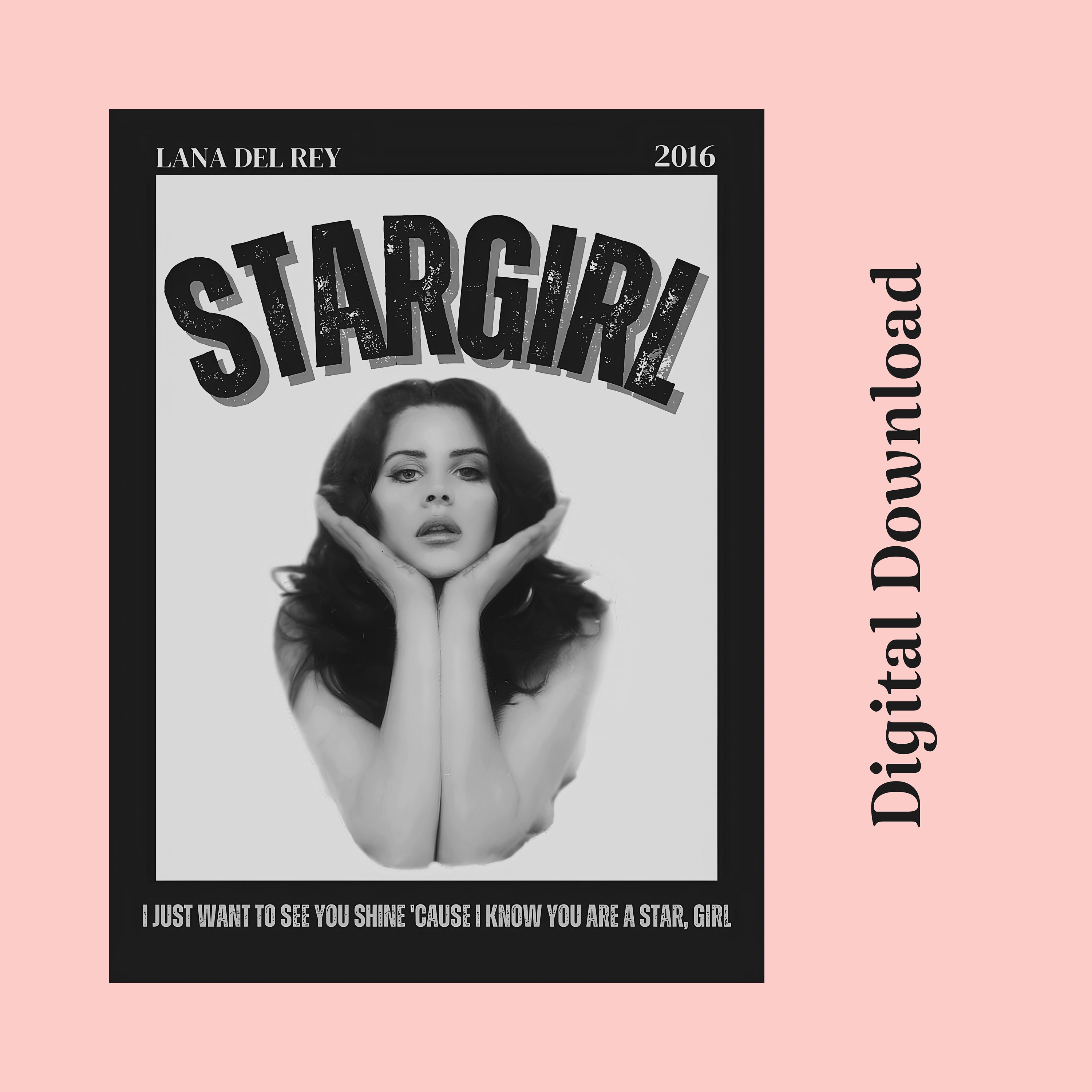 Lana Del Rey Poster, Lana Del Rey Print, Lana Del Rey Stargirl, Digital ...