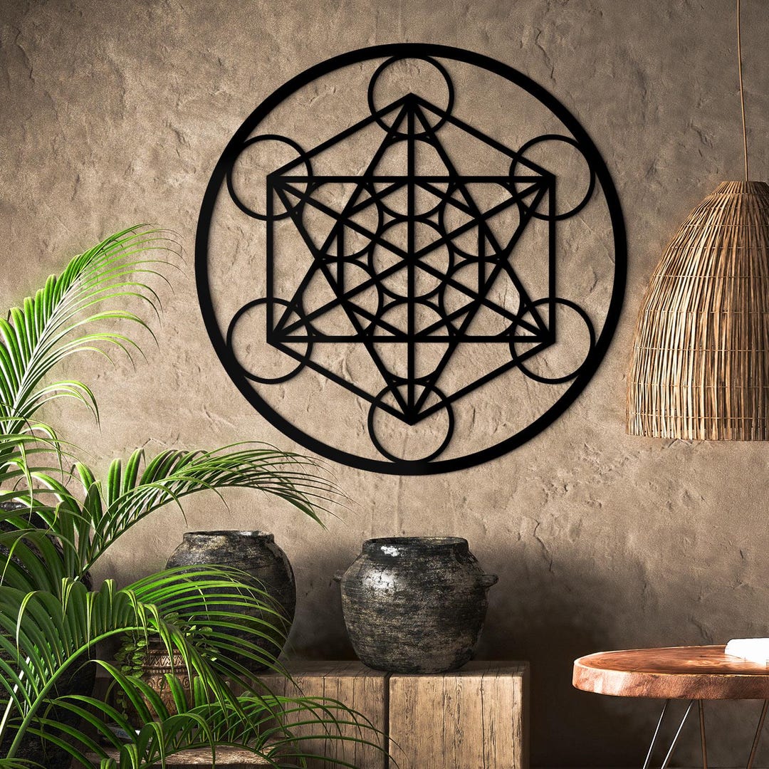 Sacred Geometry - Metatron's Cube, Mandala Wall Decor, Boho Style ...