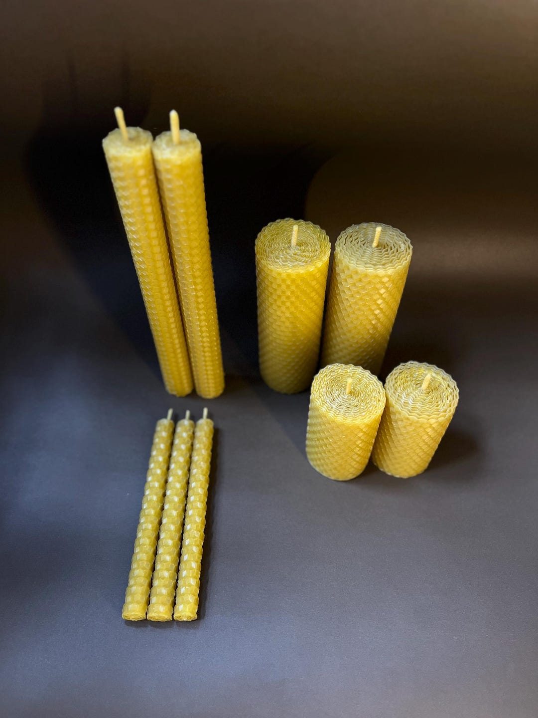 Hand-rolled Beeswax Candles – 100% Natural Unscented Wax, Perfect for ...