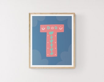 Cute Letter T Print - Etsy