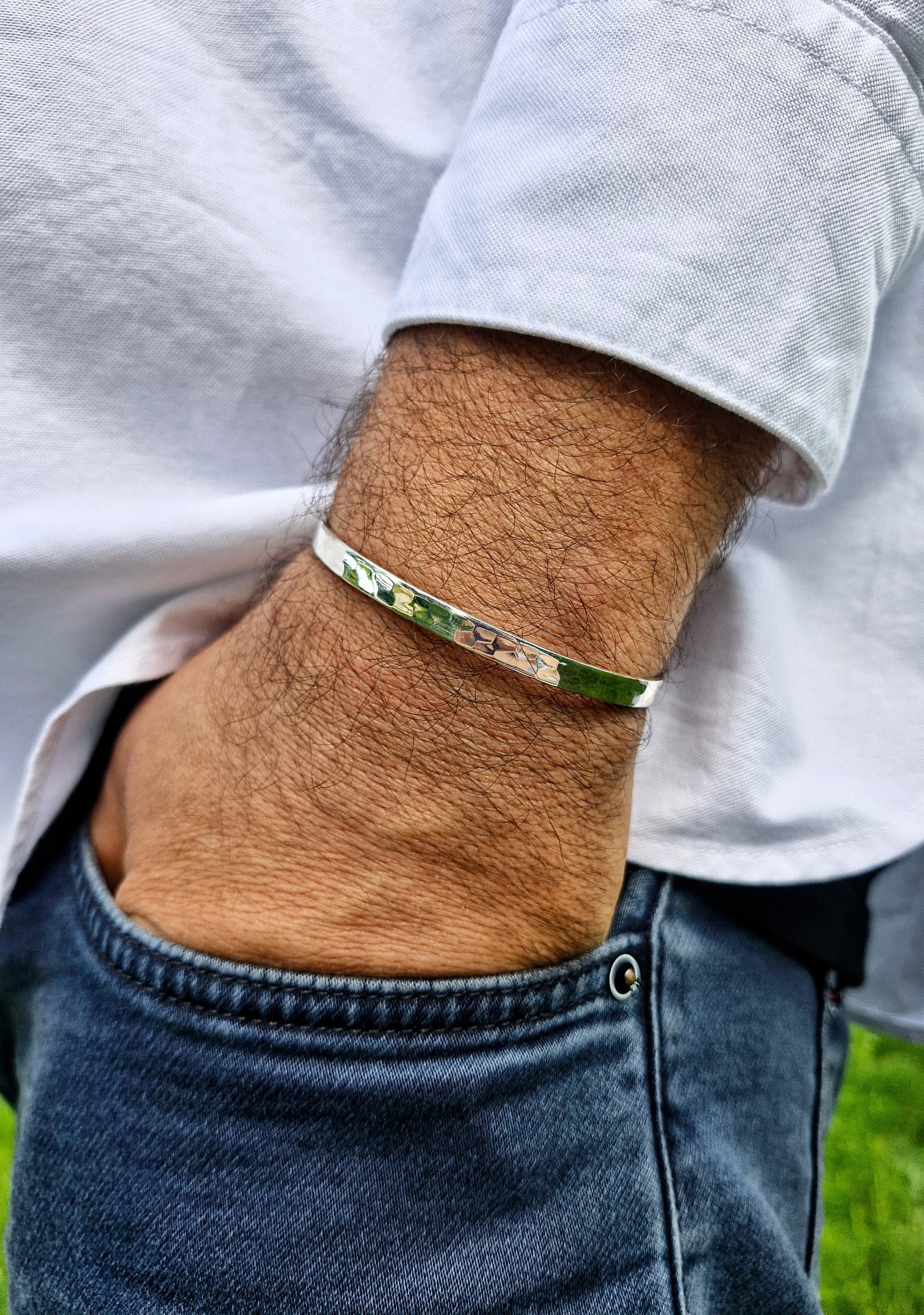 Mens Silver Bangle, Solid Silver Bangle,mens Silver Bracelet ,mens Silver Cuff ,silver Cuff ...