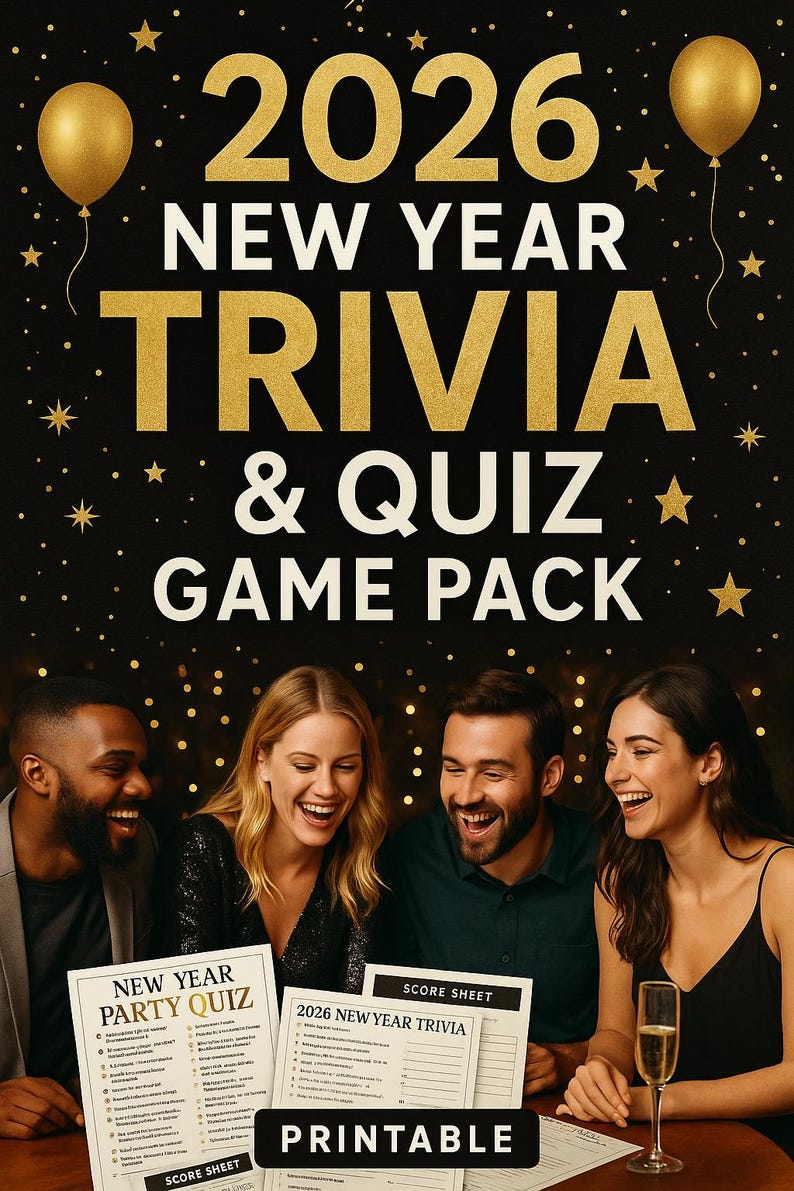 2026 New Year's Eve Trivia Game | Printable Quiz (instant Download ...
