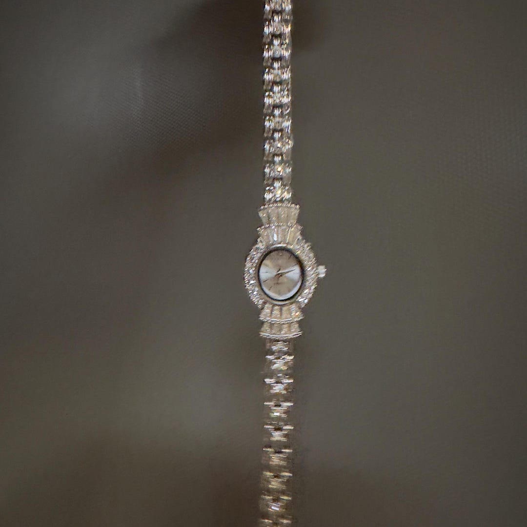 Women's Vintage Watch, Gemstone Watch, Women's Watch, Crystal Silver ...