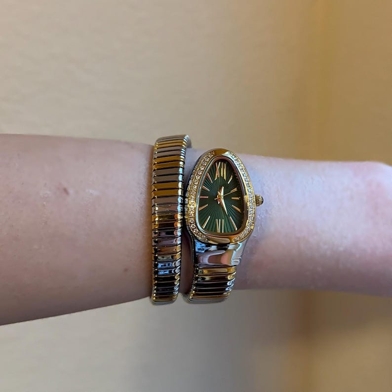 Women's Gold Watch, Women’s Snake Watch, Serpent Watch, Luxury Gold ...
