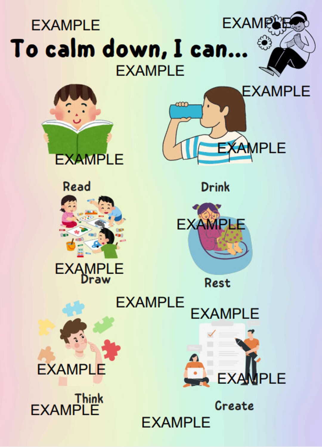 Calming Techniques Poster- Autism/adhd/neurodivergent - Etsy